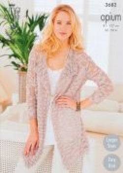 King Cole Opium Ladies Cardigans Knitting Pattern 3682