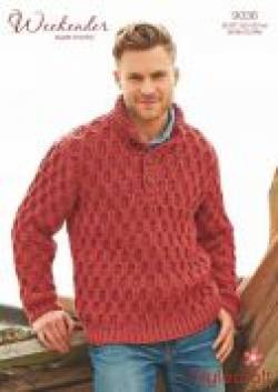 Stylecraft Mens Cabled Sweater Knitting Pattern 9036 Super Chunky